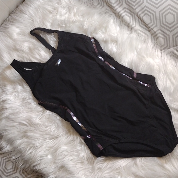 Speedo | Swim | Speedo Power Plus One Pc Swimsuit Black W Metallic ...